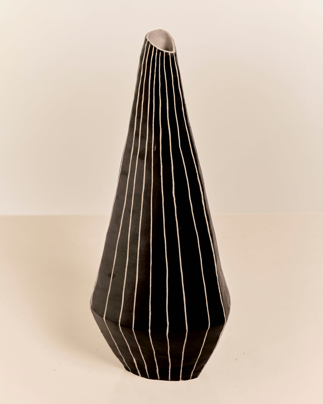 Monochromatic Swedish Striped Floor Vase – Past Lives Studio
